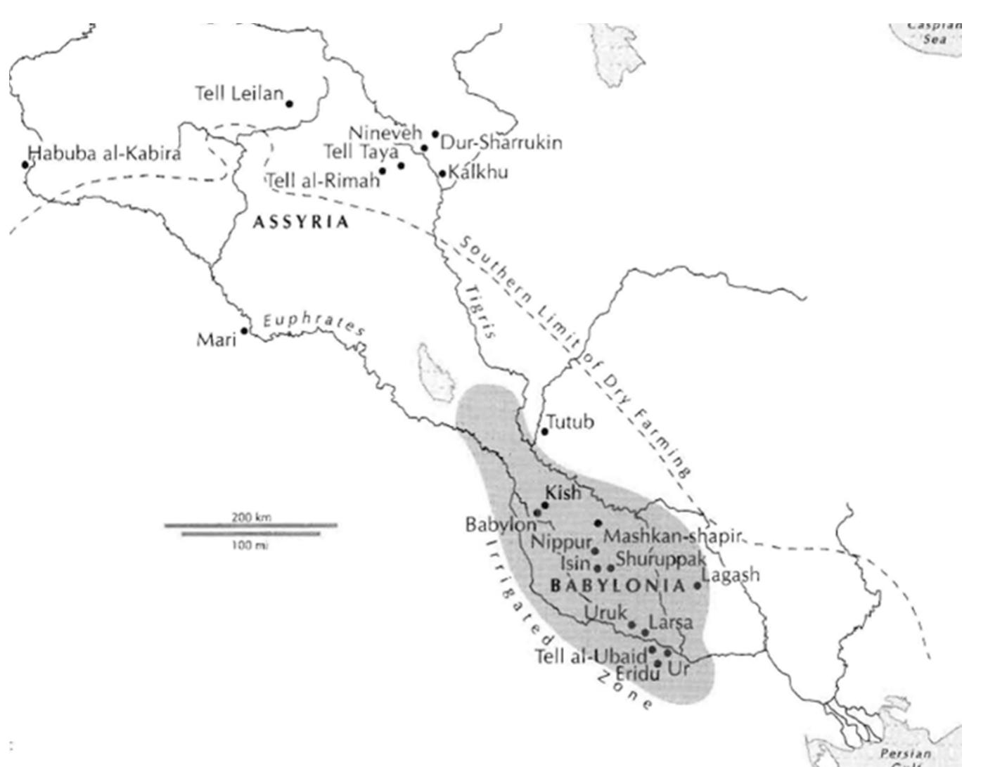 Cities in the region of southern mesopotamia (stone 1995).