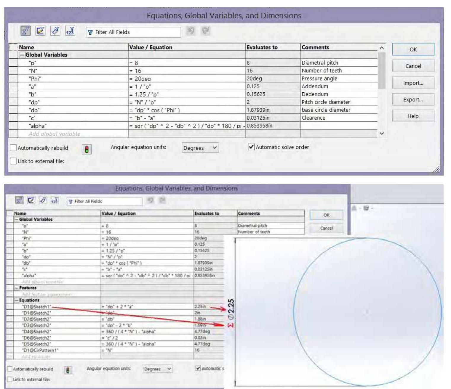 With the option for units in solidworks, this sample shows a