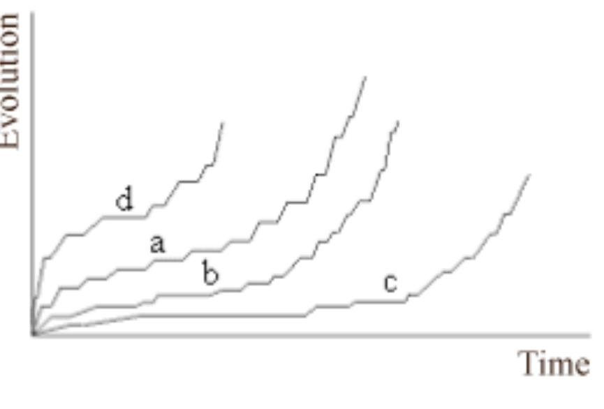 Examples of « step by step » evolutions (schematic). curve