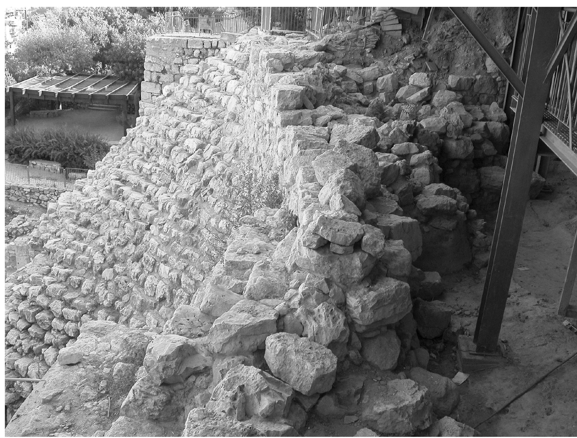 Part of the stepped stone structure from jerusalem, built in