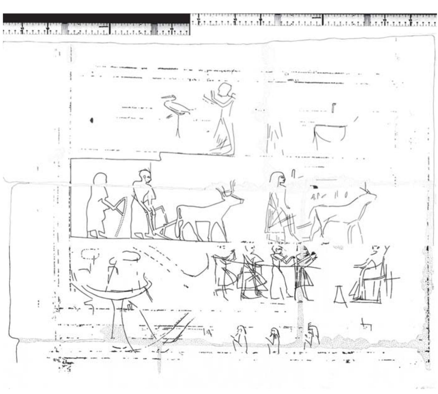 Tomb of ptahemwia, north wall of peristyle, east end,