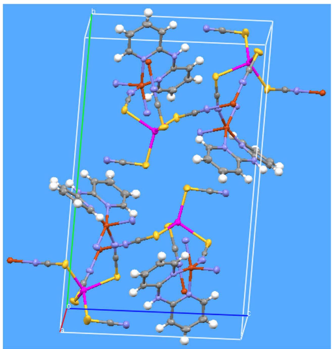 The 2d structure of 3. color codes: orange, cu; pink, hg;