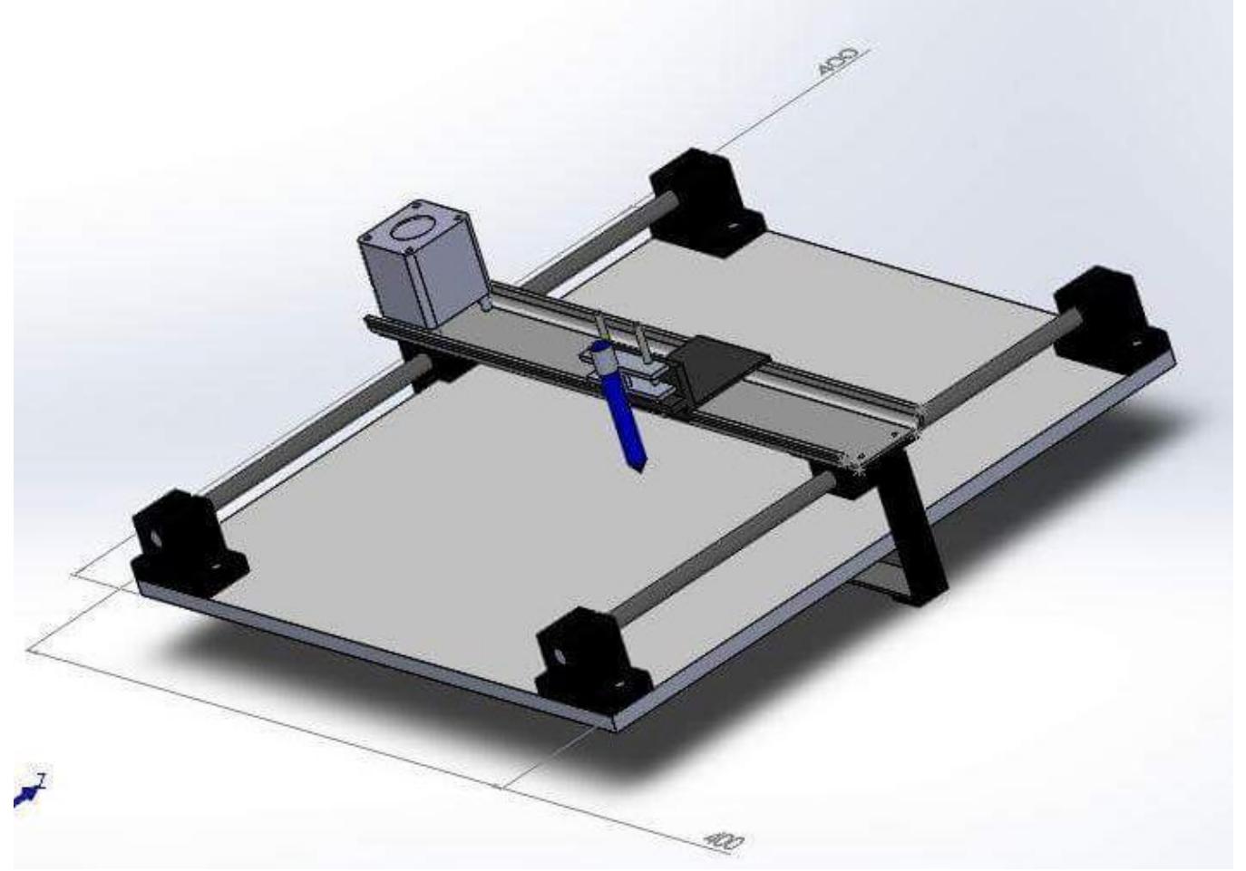 . plotter machine modelling by solidwork. machine design and