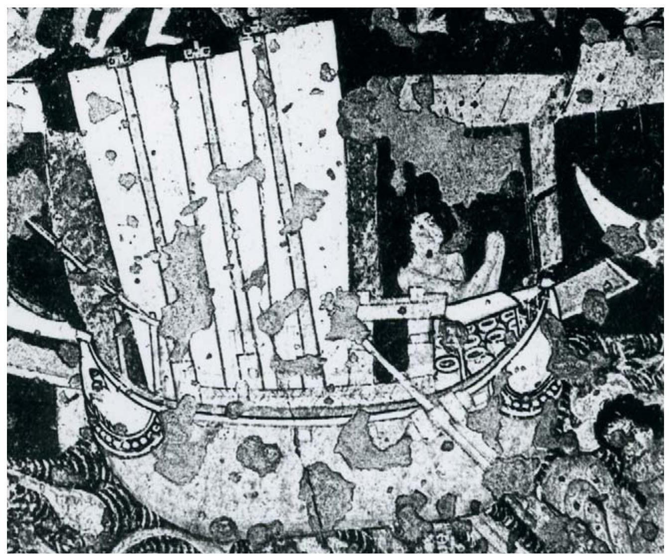 (below). mural painting depicting a 6th century