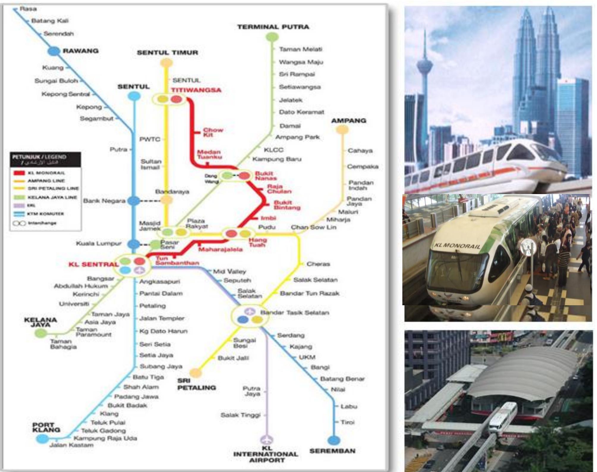 Maps of track station, coach kl monorail and integrated