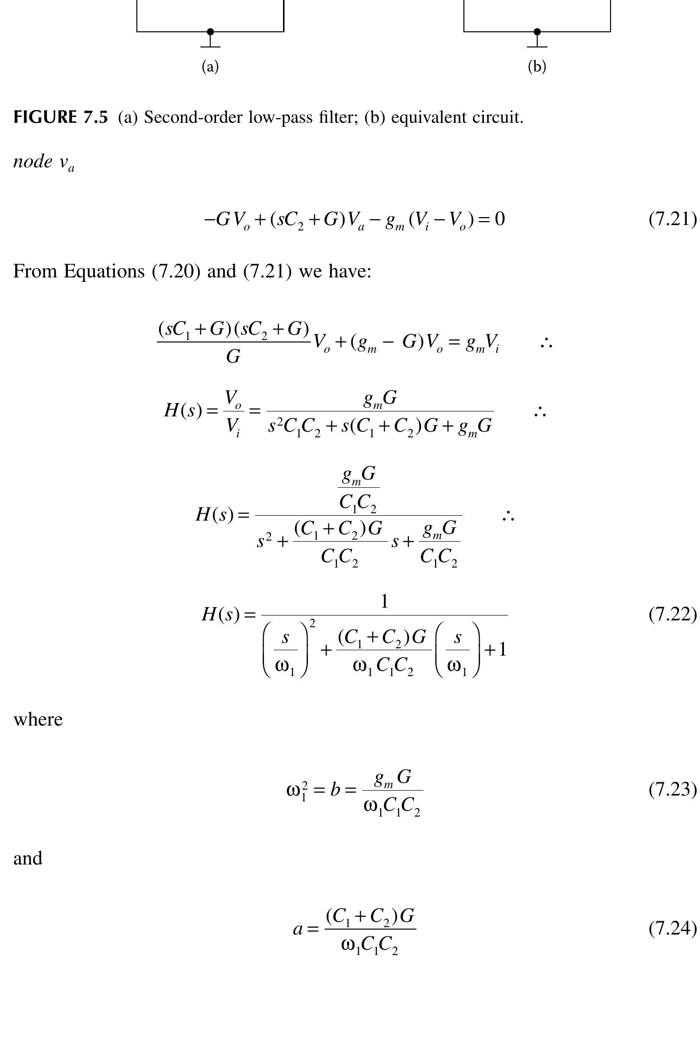 5 A Second Order Low Pass Filter B Equivalent Circuit