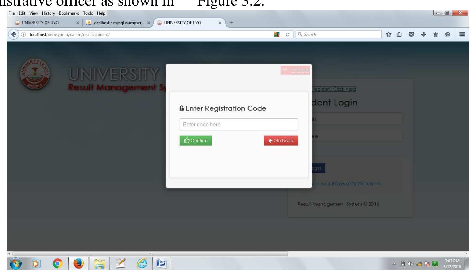 Figure 7 - Development of Students Result Management System: