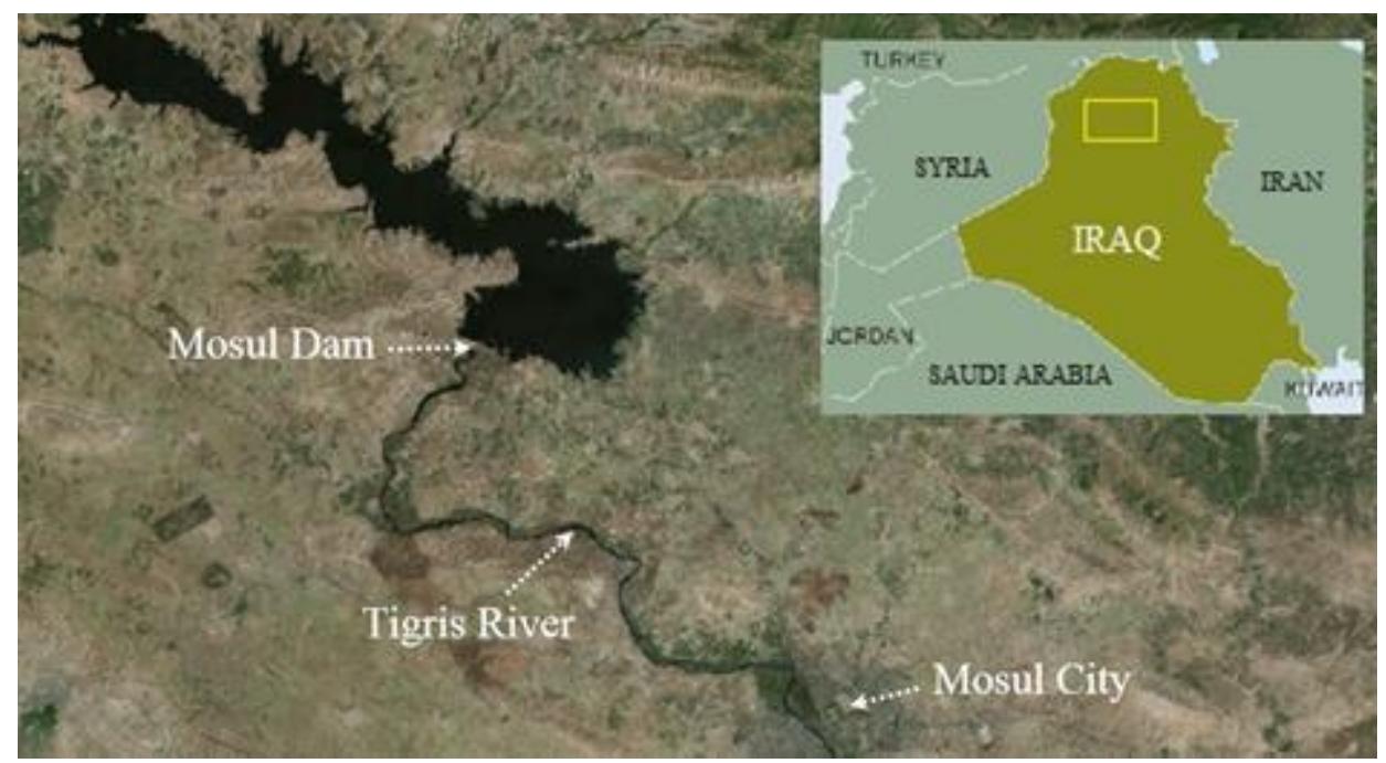 Location map of the study area. abutment. the spillway