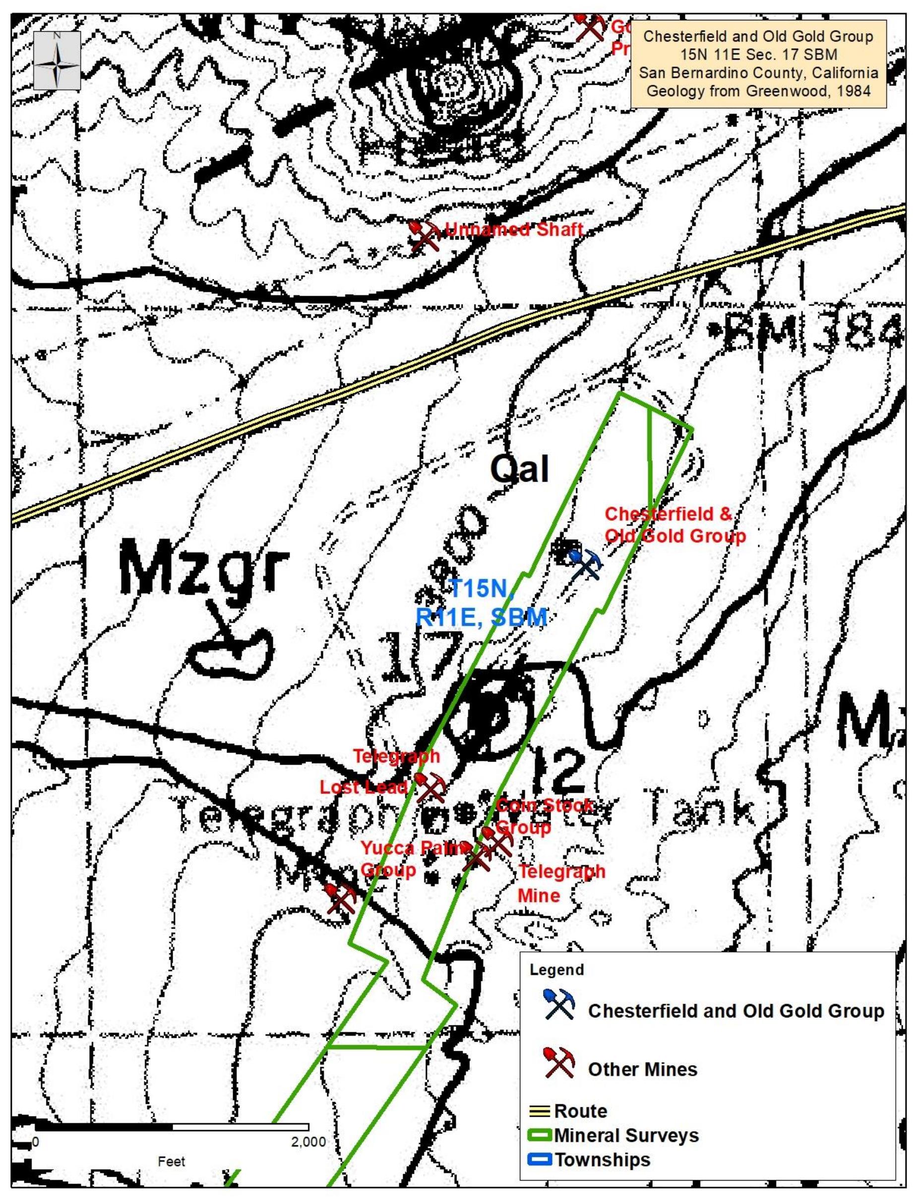 Geologic map of the chesterfield and old gold group and