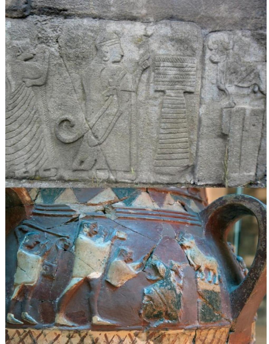 Pic. 3: offering to bull symbols scenes. upper: alacahéyiik
