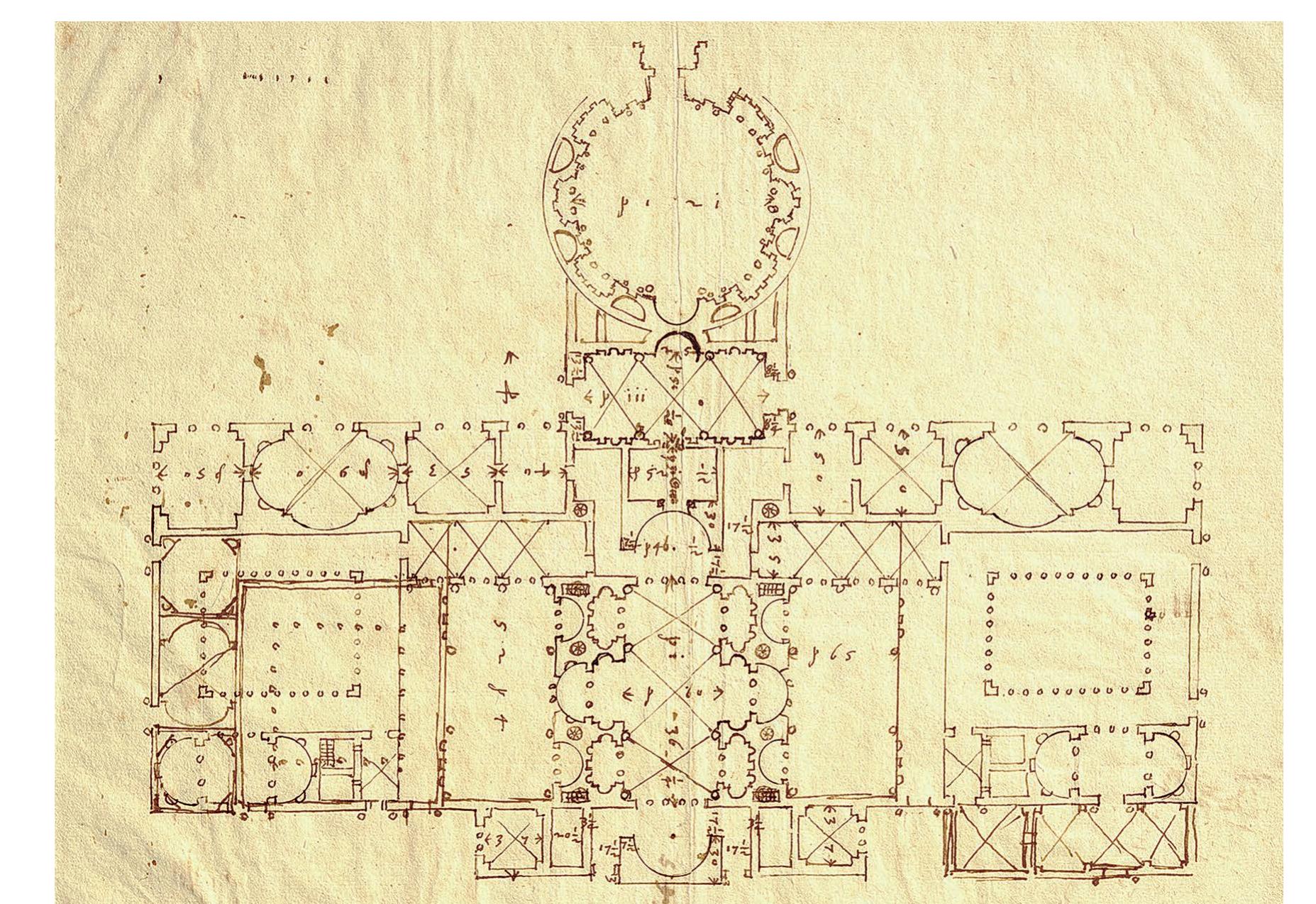Reconstruction drawing of the thermae agrippae by andrea