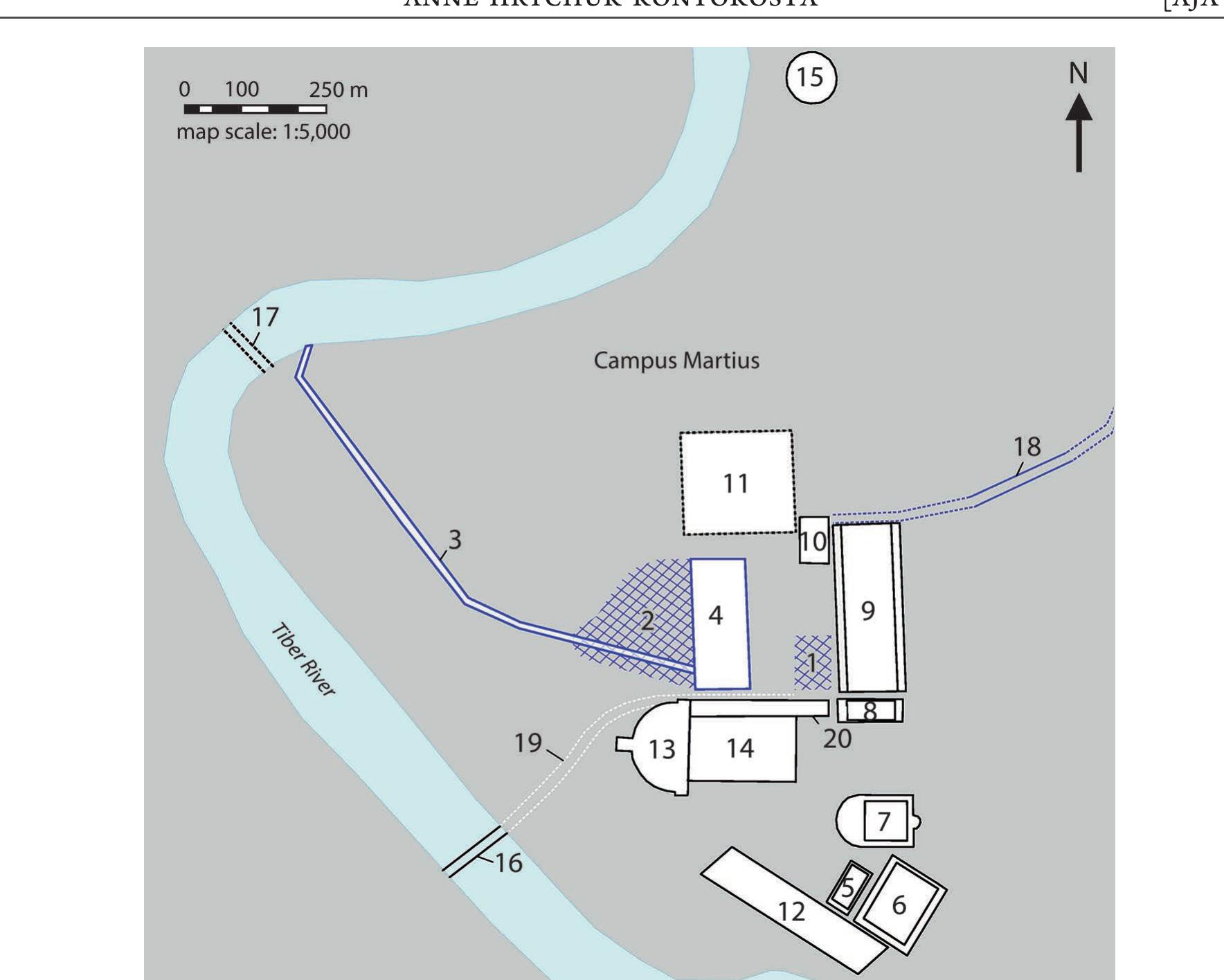Map of the campus martius in the late first century b.c.e.