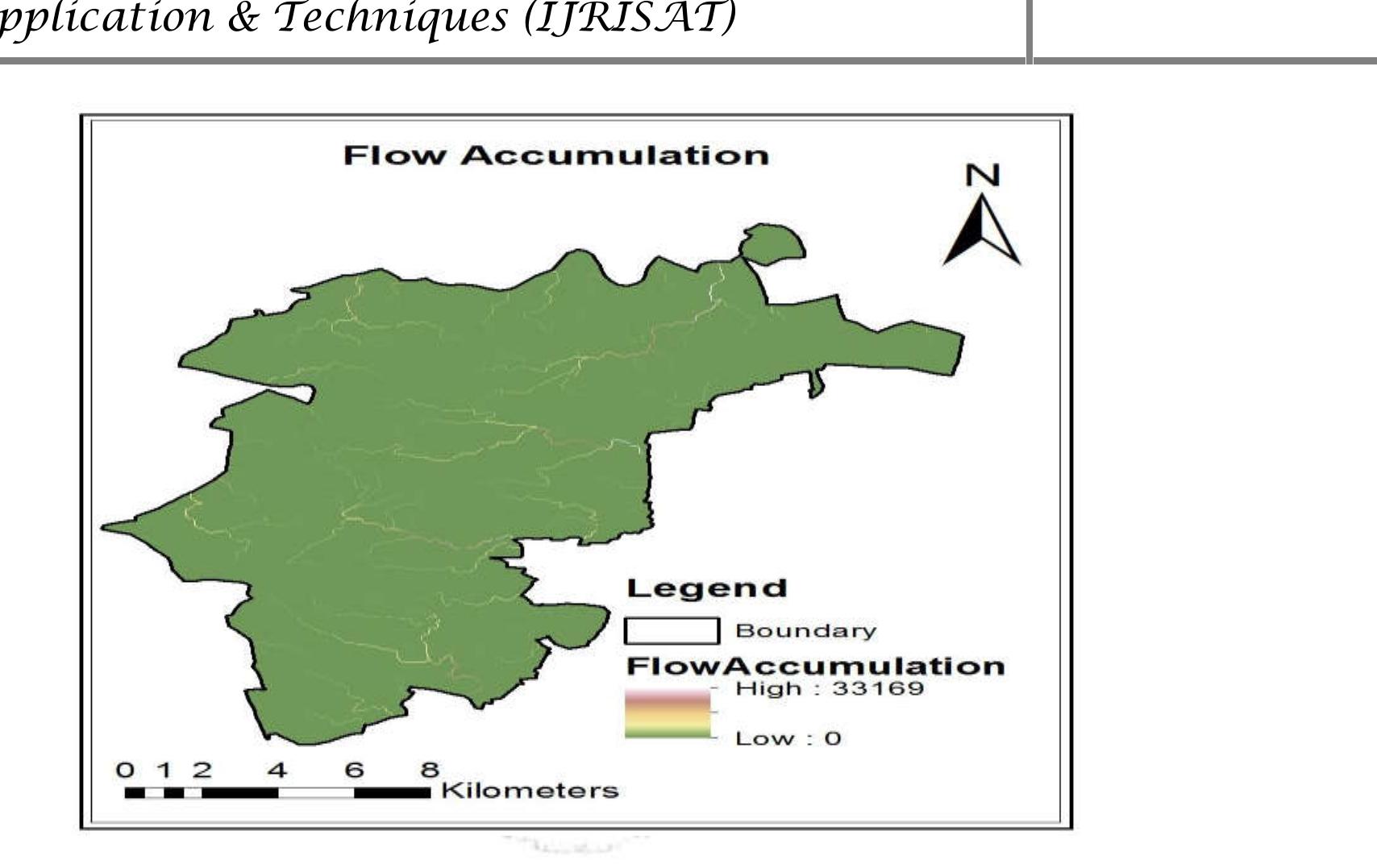 A flow direction raster shows the direction water will flow