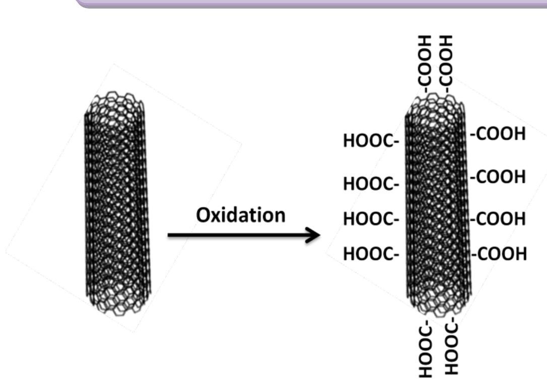 Oxidation of mwcnts the ir spectrum of hcl treated mwcnts