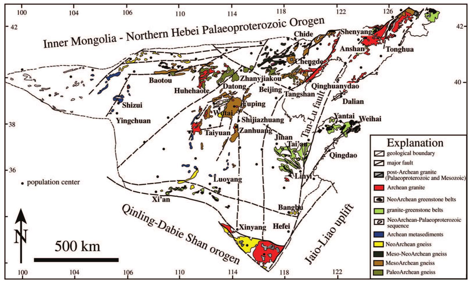 Simplified geological map of the north china craton (after