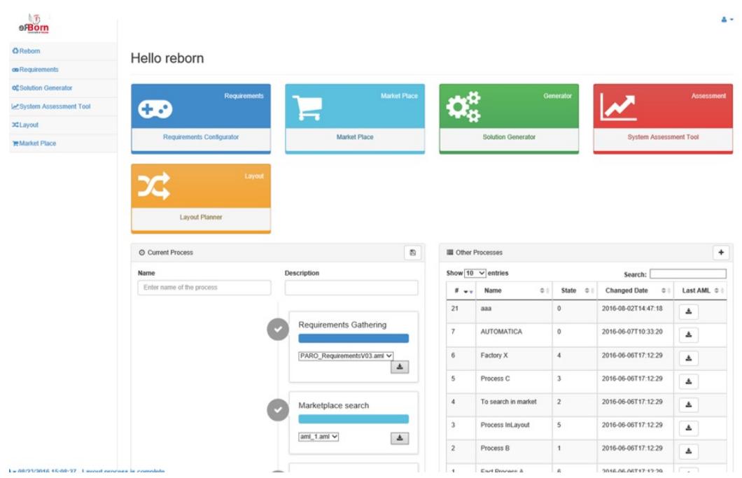 Reborn workbench web application. the workbench is a web