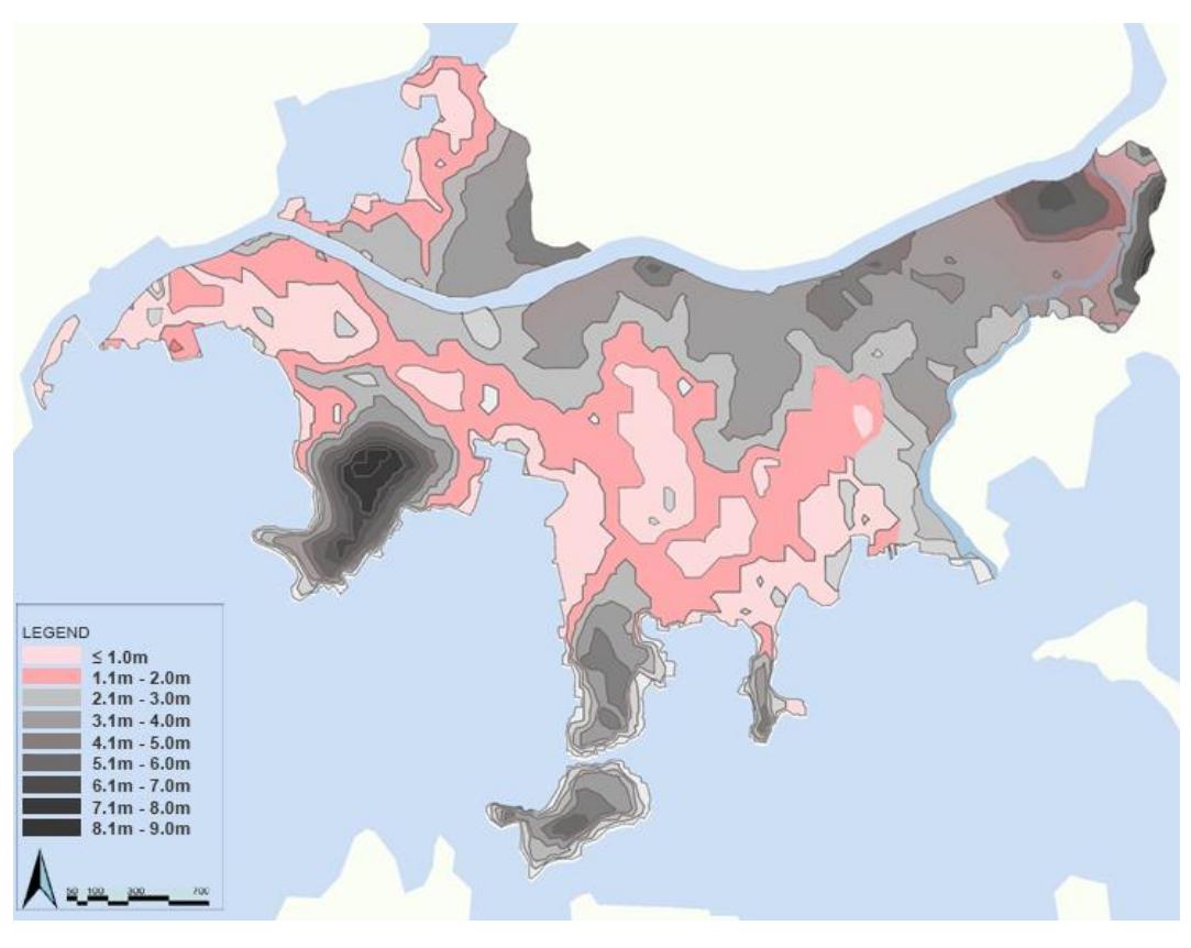 Contour map of munroe islands the munroe-island is the most