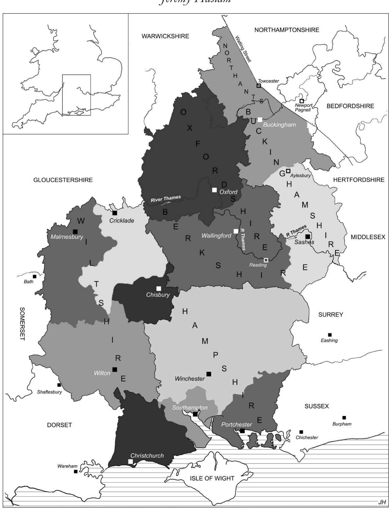 Figure 3 - The Burghal Hidage and the West Saxon burhs: a