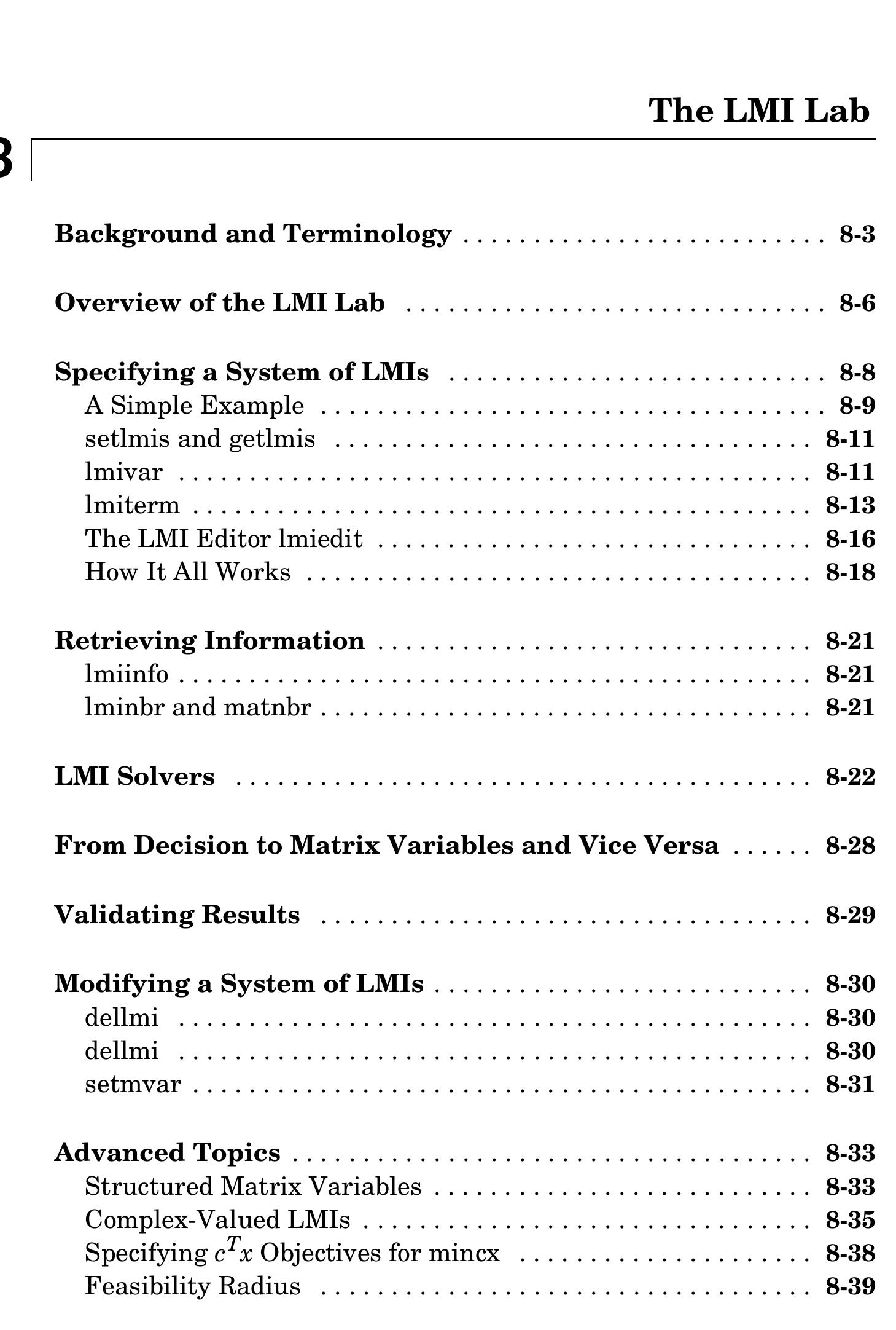 Figure 3 - LMI Control Toolbox For Use with MATLAB