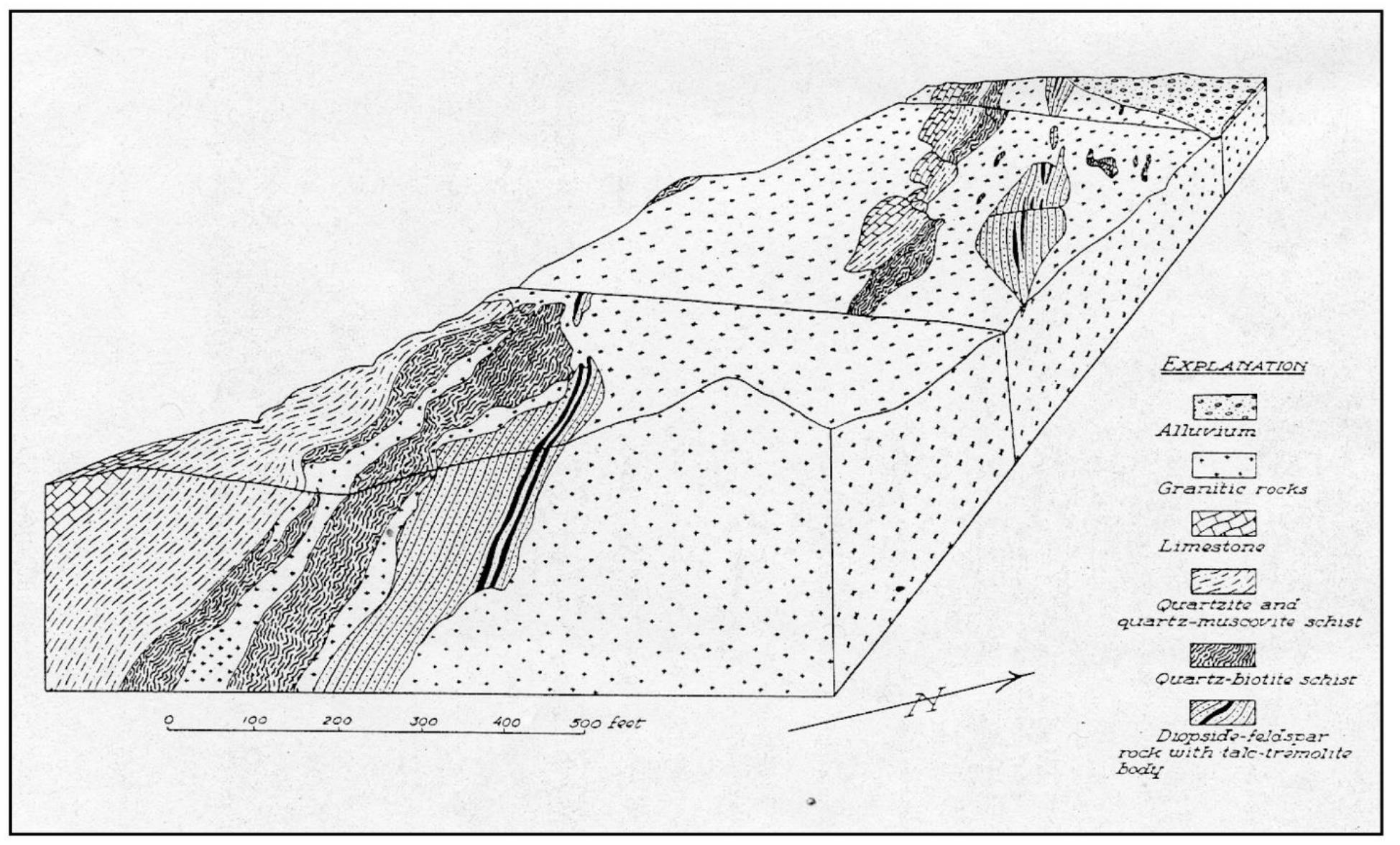 Block diagram showing the geologic setting of the silver