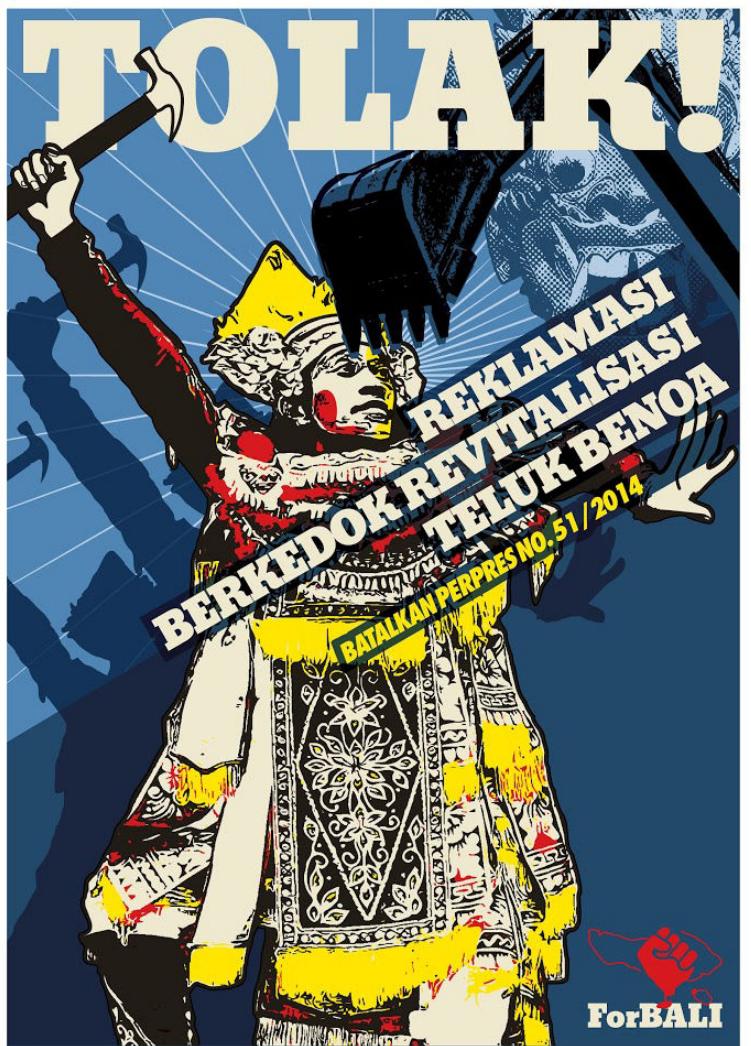 “tolak reklamasi poster featuring a baris dancer” (ambara,