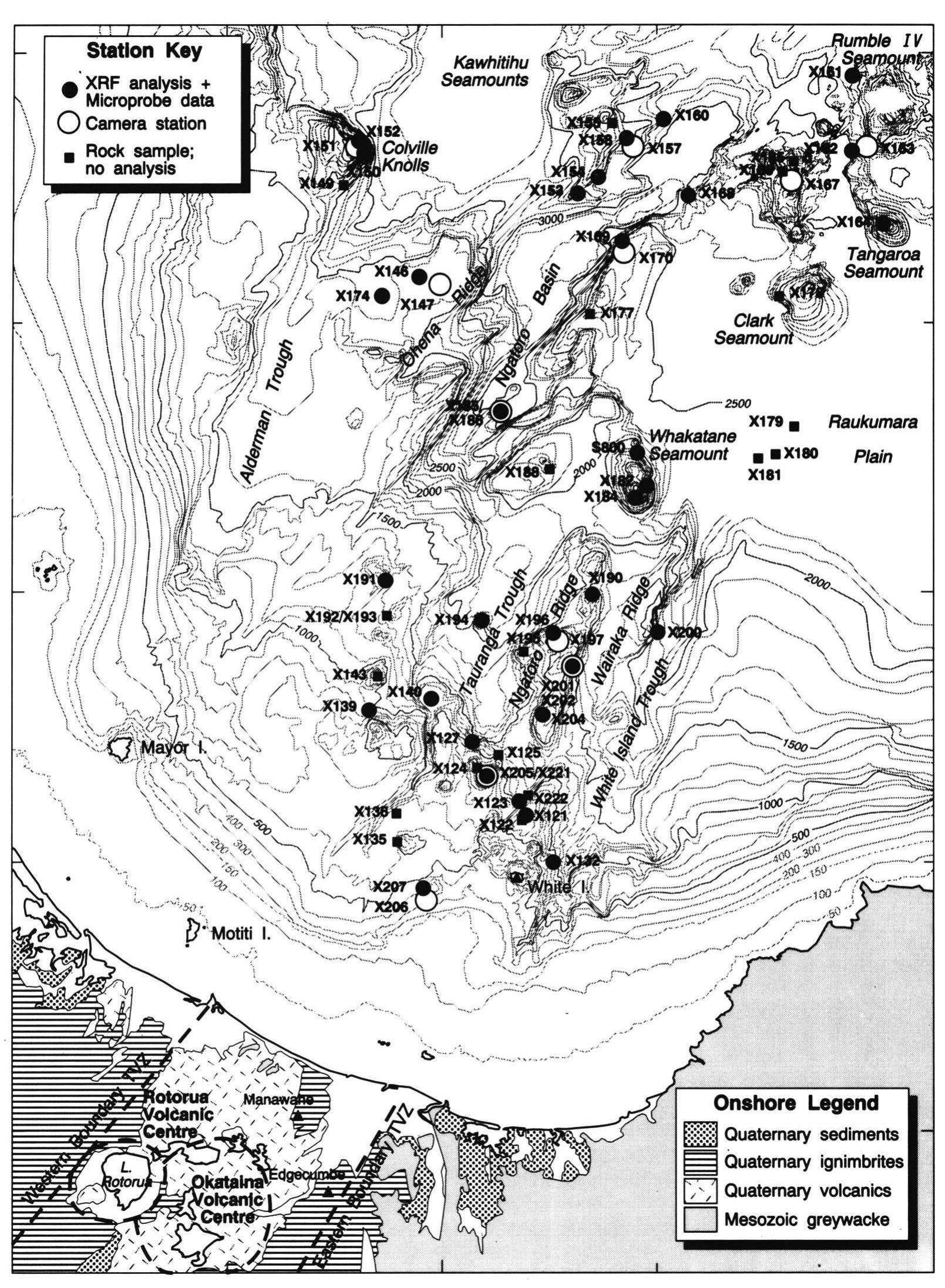 Appendix map showing location of dredge samples analysed