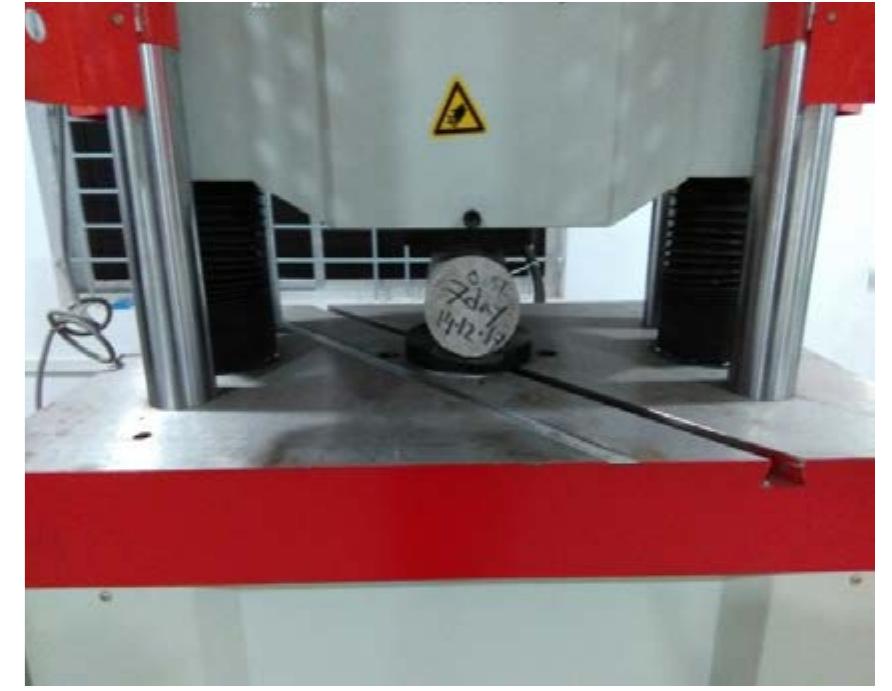 Compressive strength test of concrete cube figure 5. split