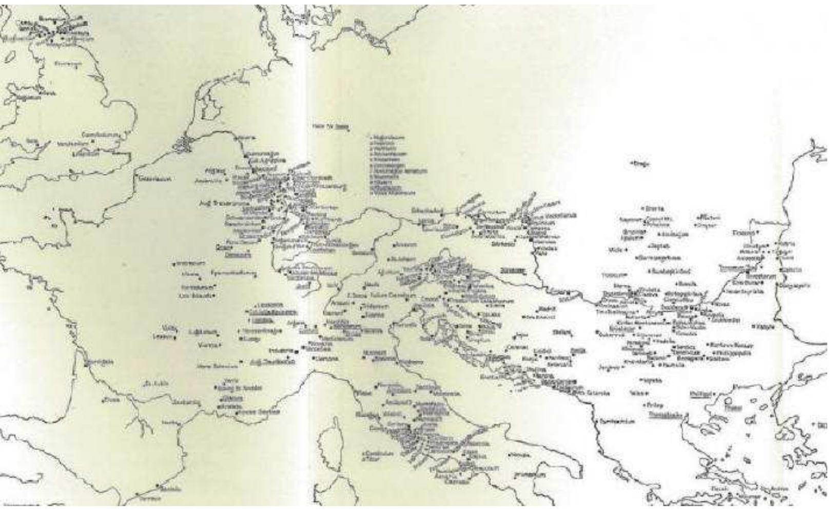 Distribution of mithraic sites