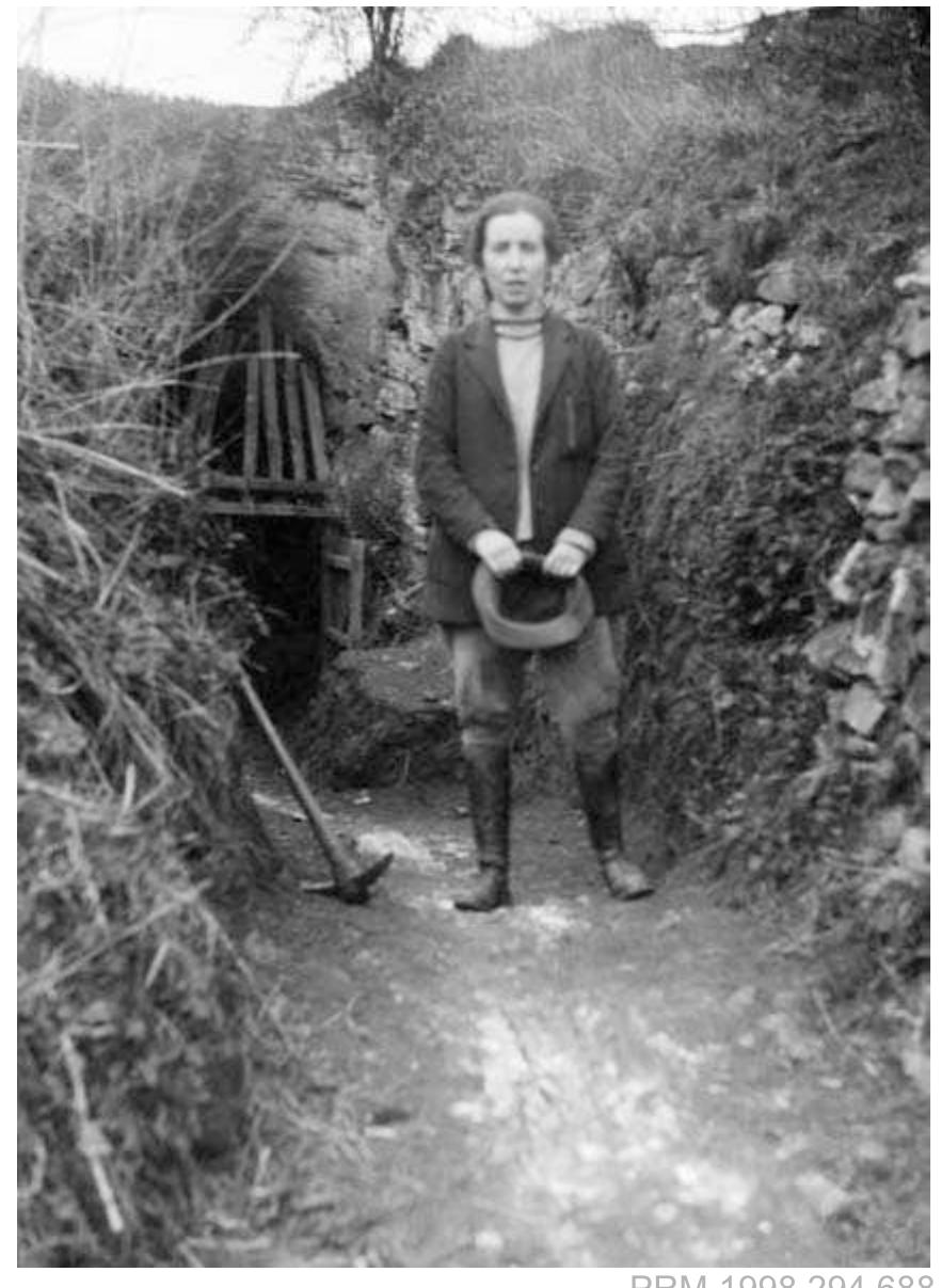 Dorothy garrod early in her career outside a cave in the uk