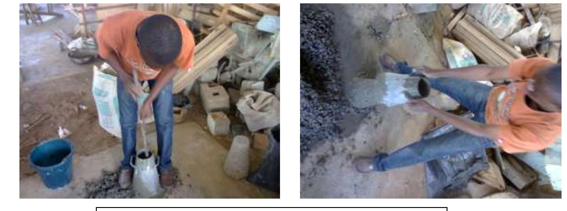 Plate 3.14 — concrete slump test this exercise was carried