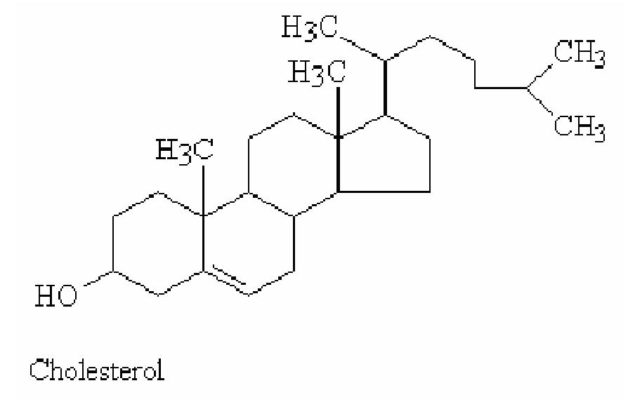 Chemical structure of cholesterol cholesterol is present in