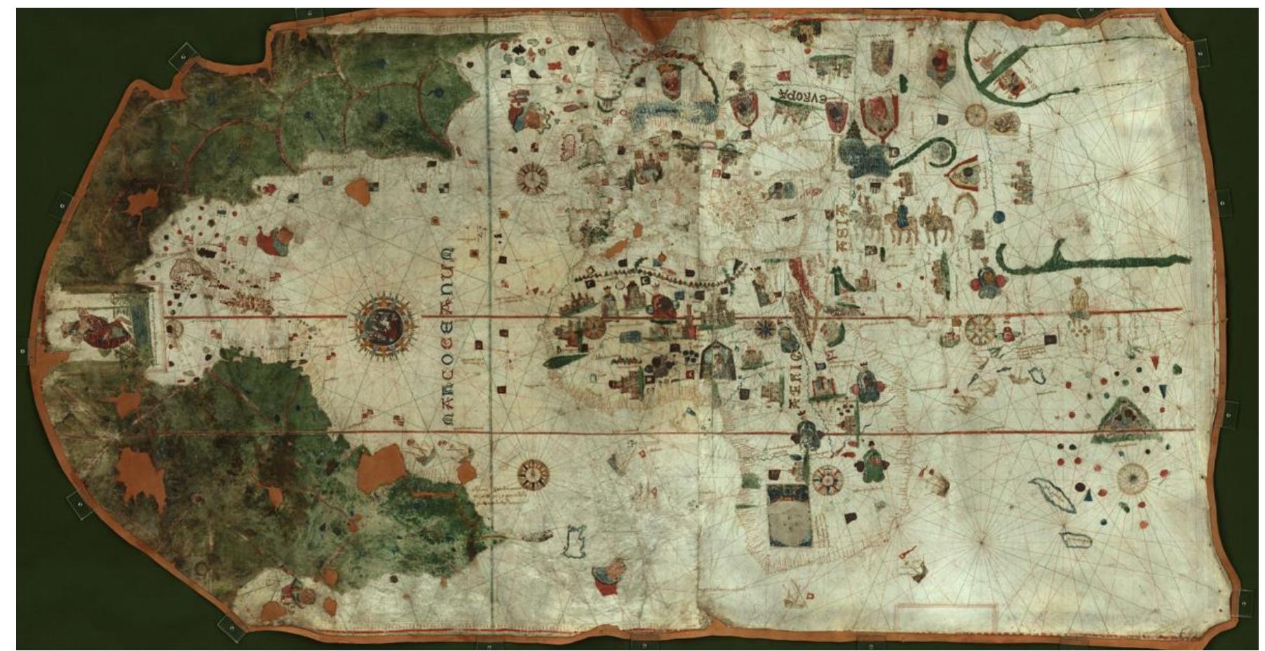 the planisphere of juan de la cosa (1500). museo naval,