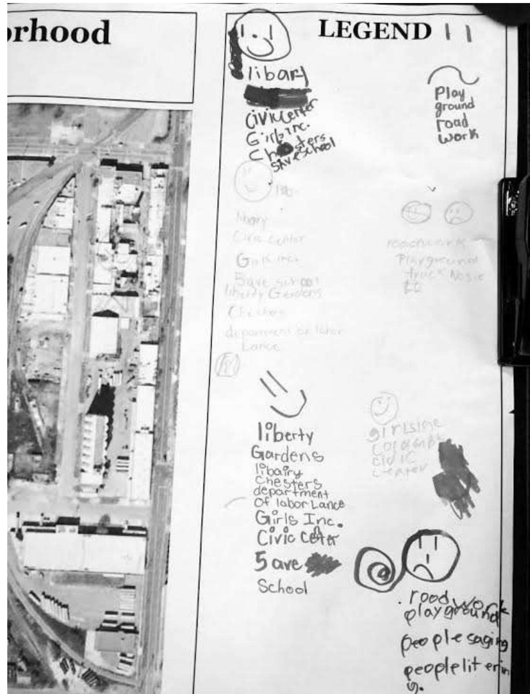 2 a completed legend for an annotated google map showing