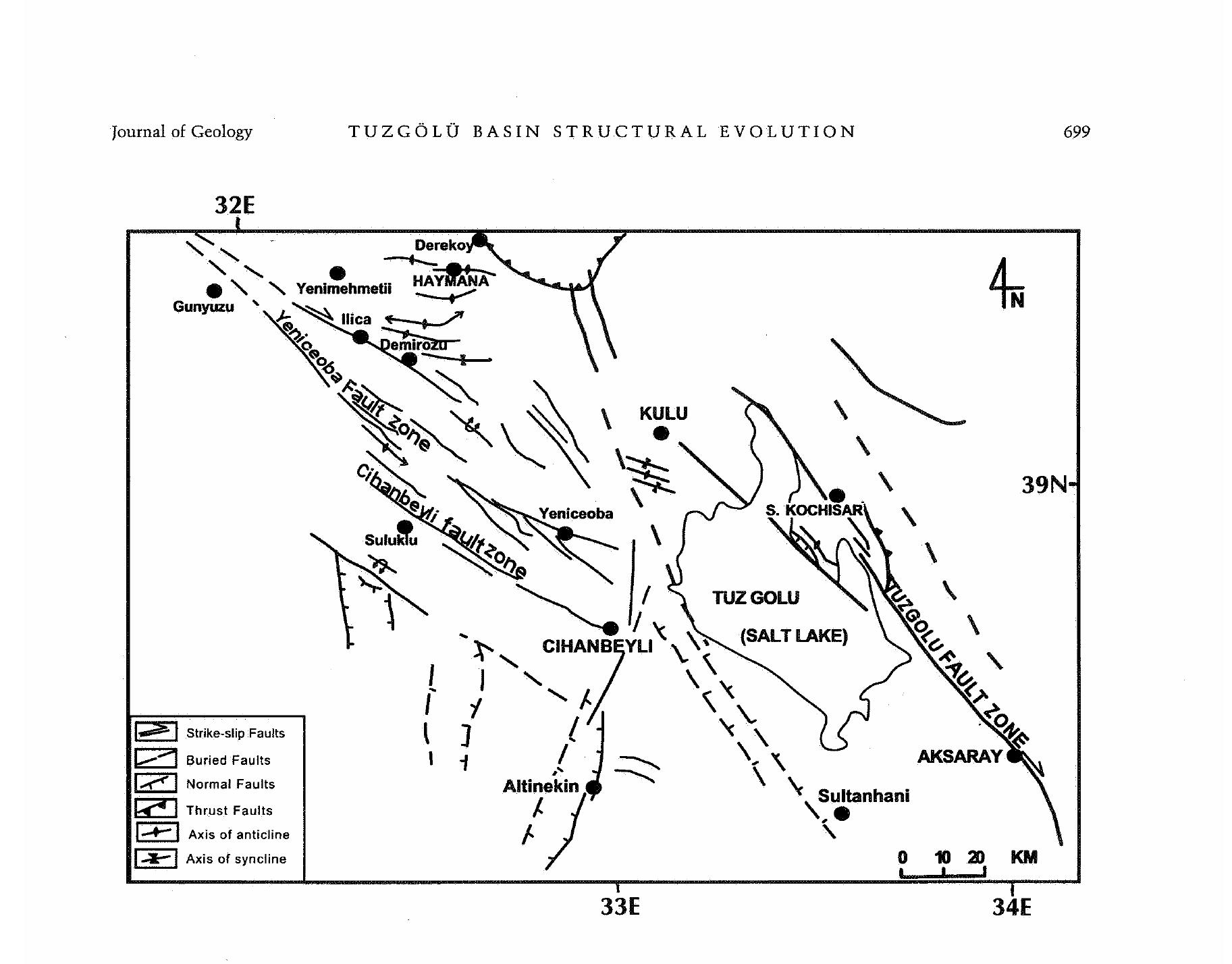 Generalized map showing major structural features of the