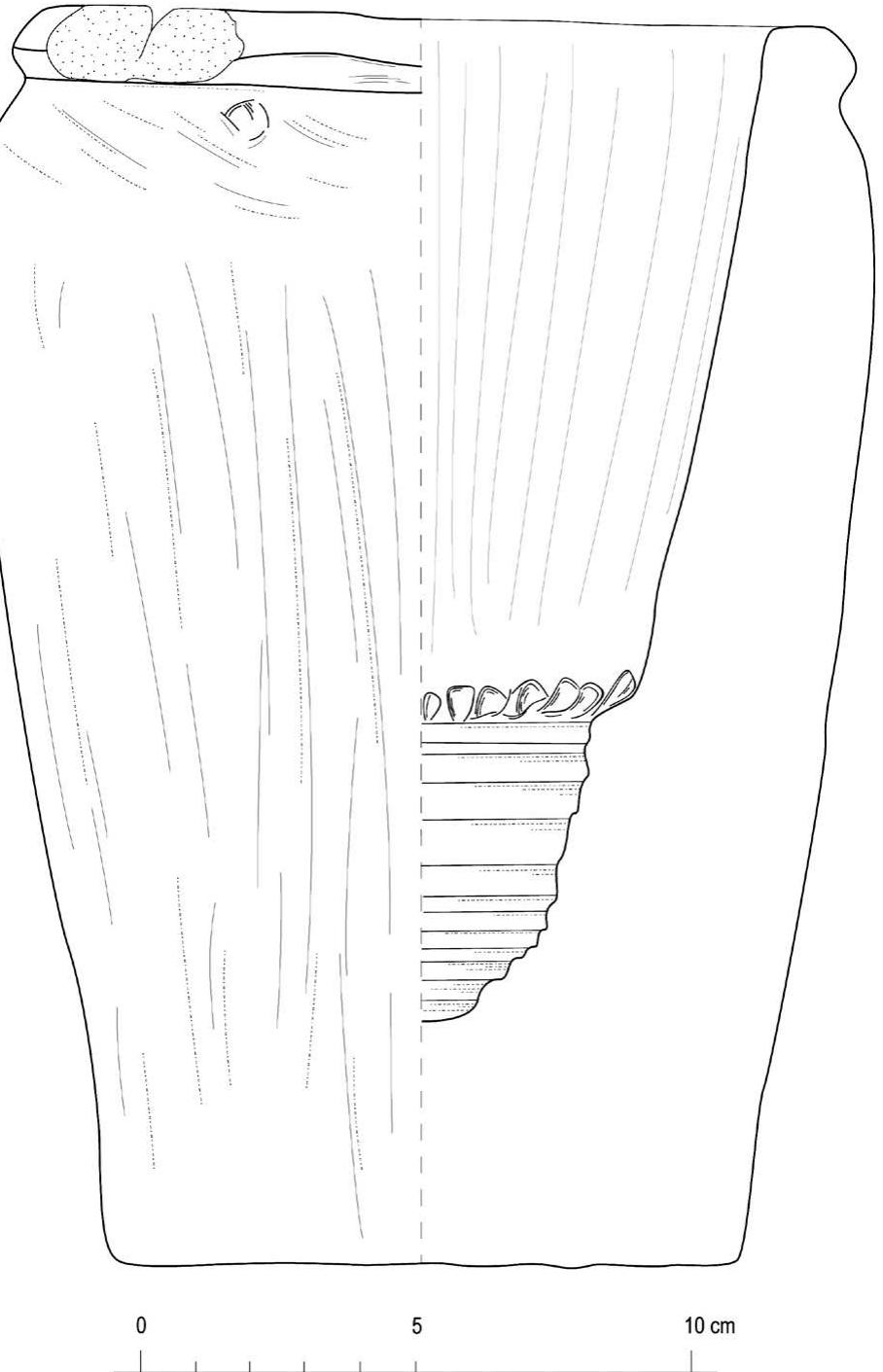 Cross-section of the canopic jar 5/as37/2007. the lower part