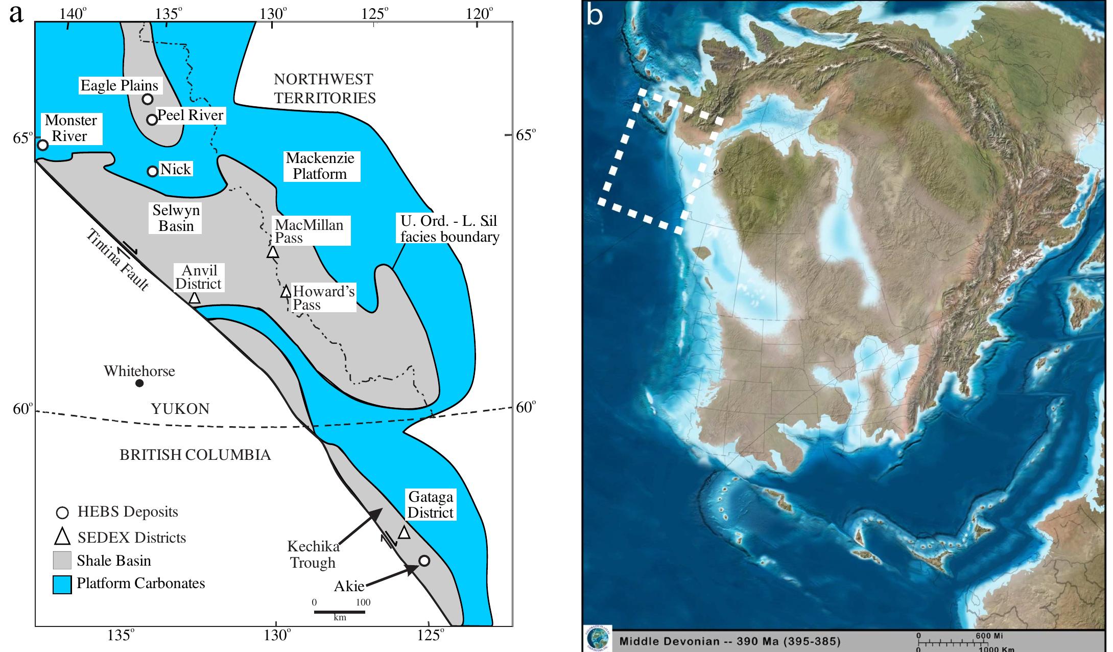 A) map of ancestral north american passive continental