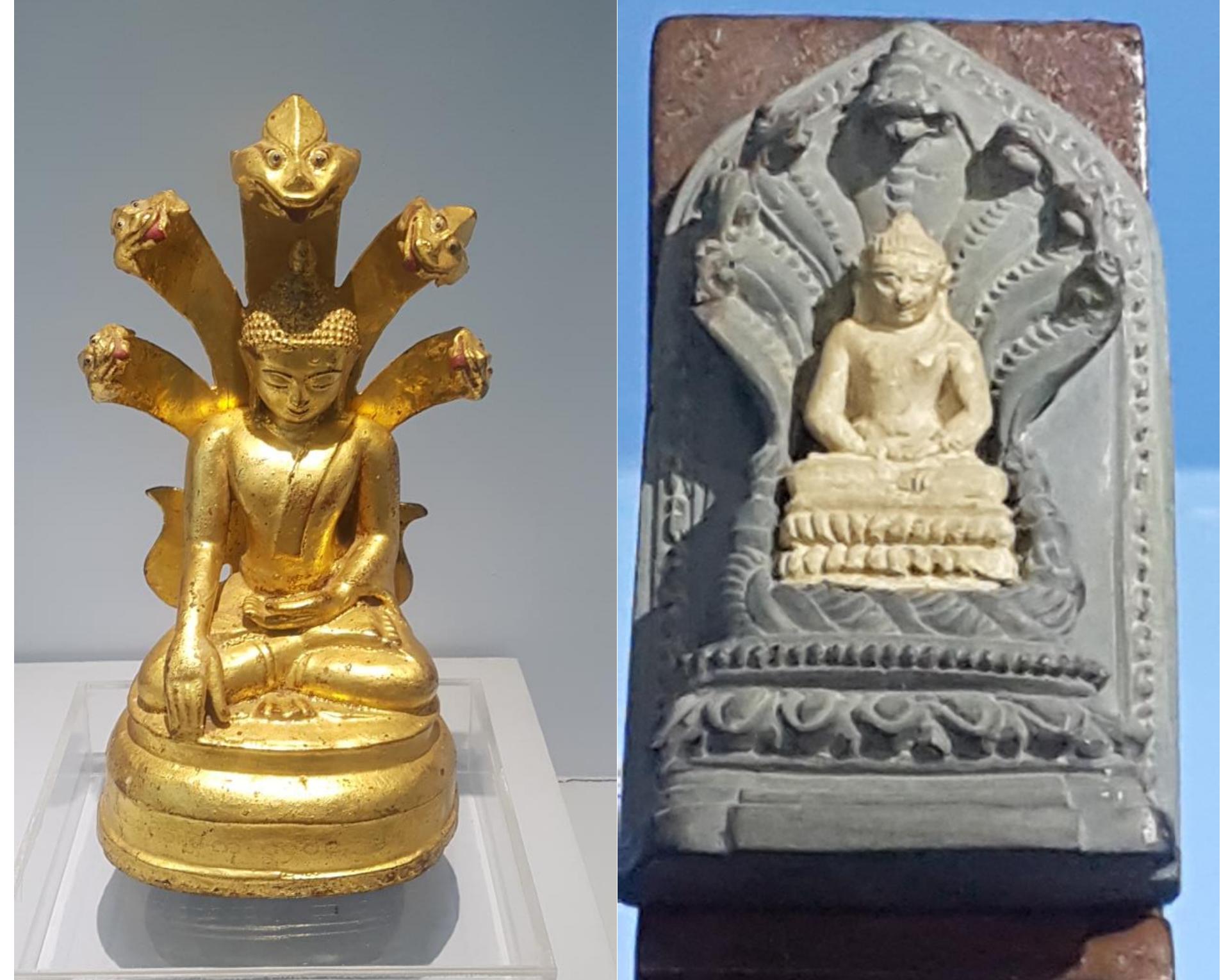 33. portable muchalinda-buddha images from the bagan museum: