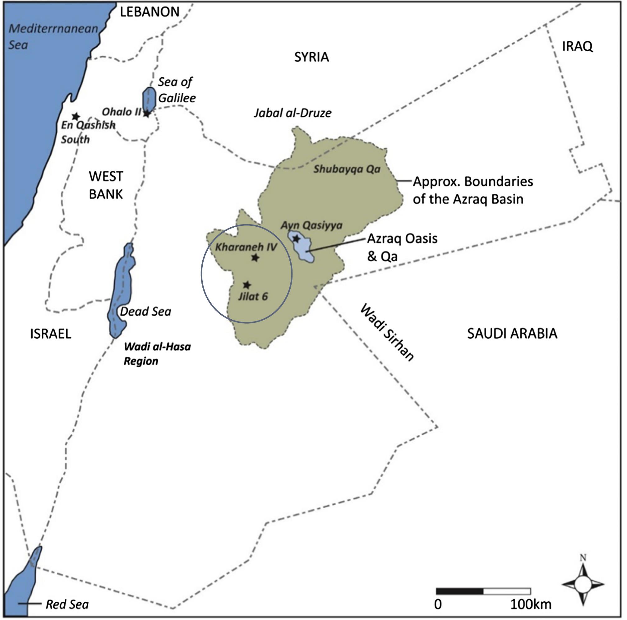 Map of the azraq basin showing the extent of the drainage
