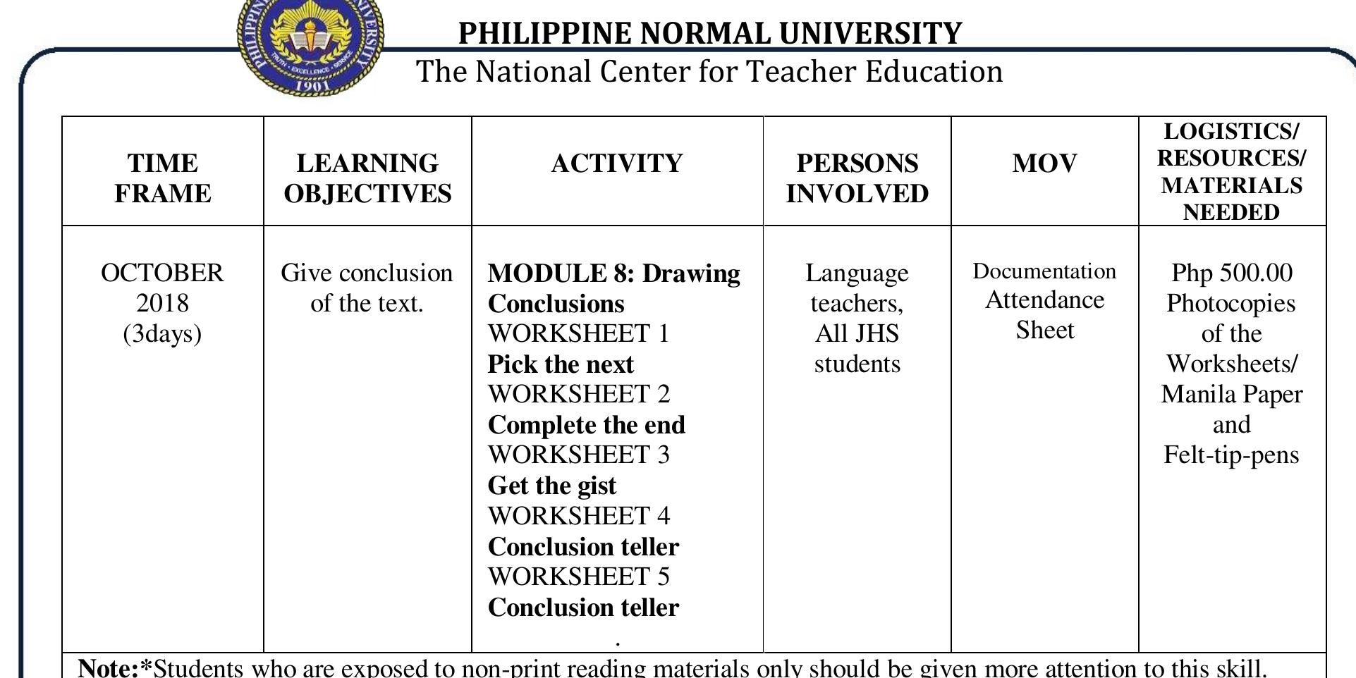 (PDF) READING PROFICIENCY OF JUNIOR HIGH SCHOOL STUDENTS: TOWARDS THE ...
