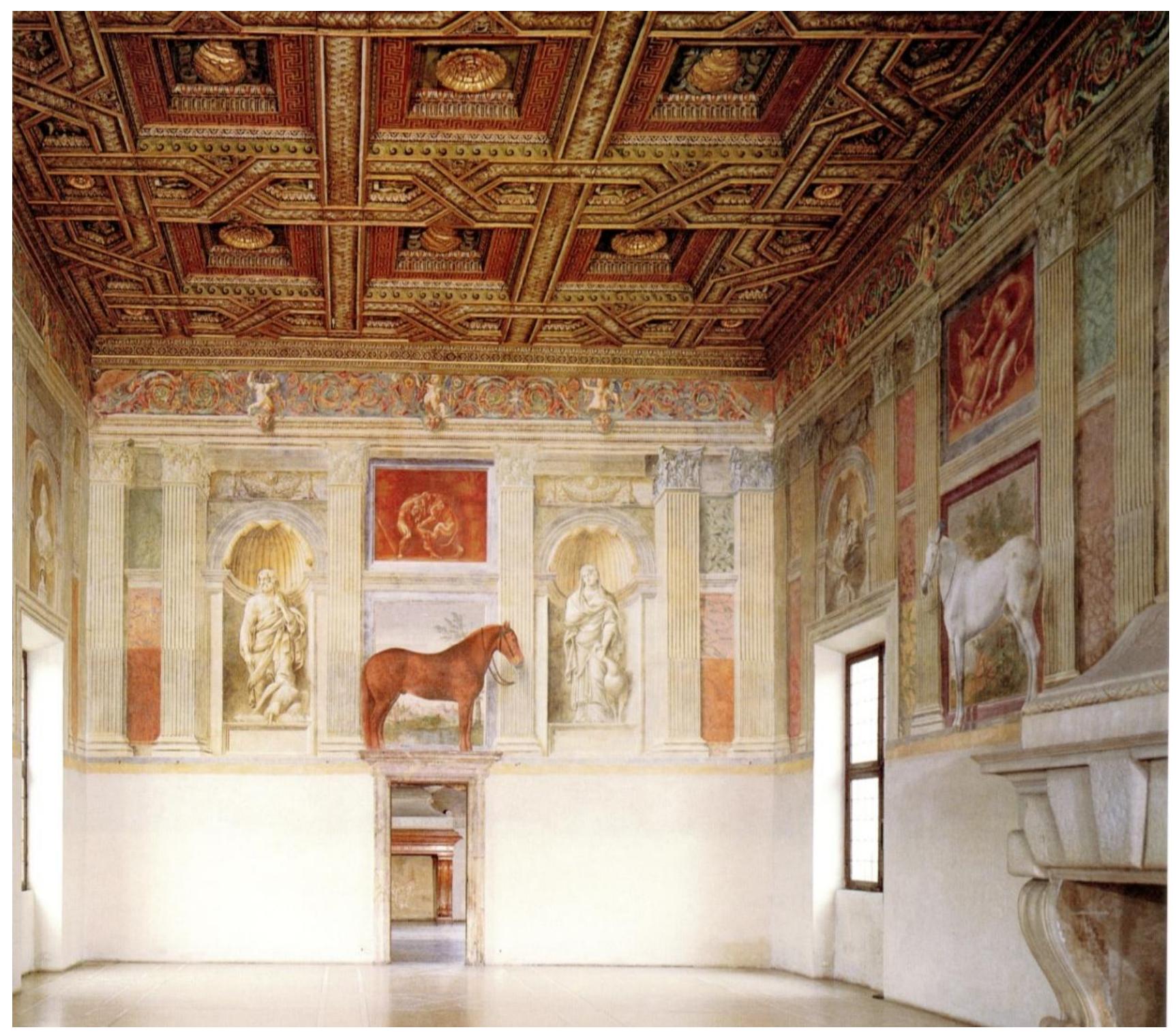 Sala dei cavalli, east and west walls, 1526-1527.