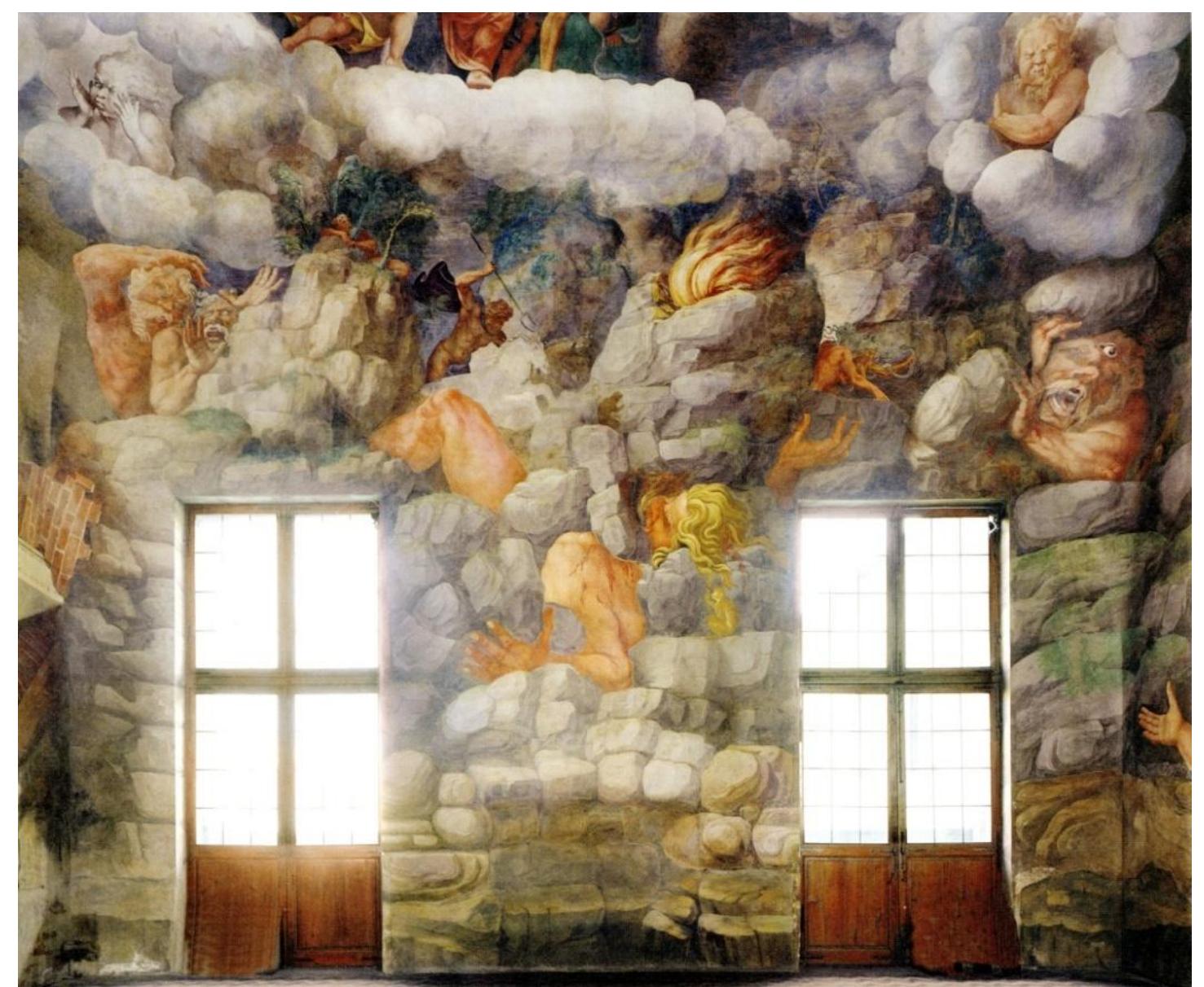 Sala dei giganti, east wall.