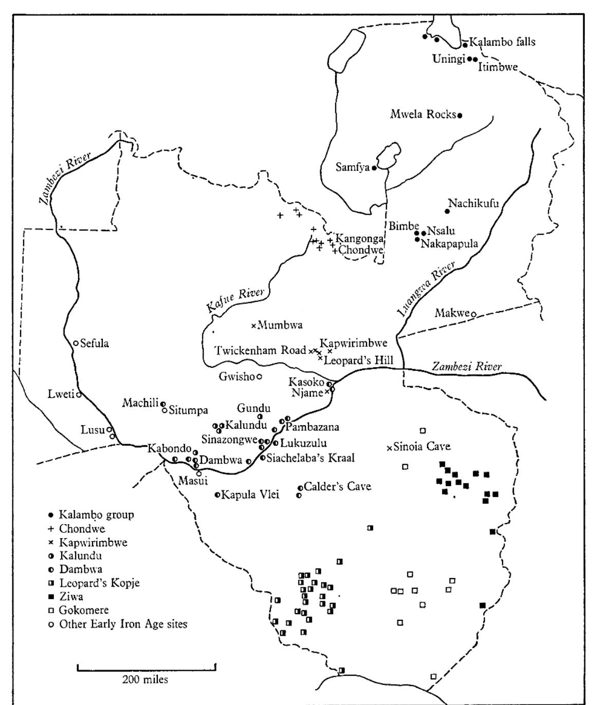 Map of channeled-ware regional variants in south/central