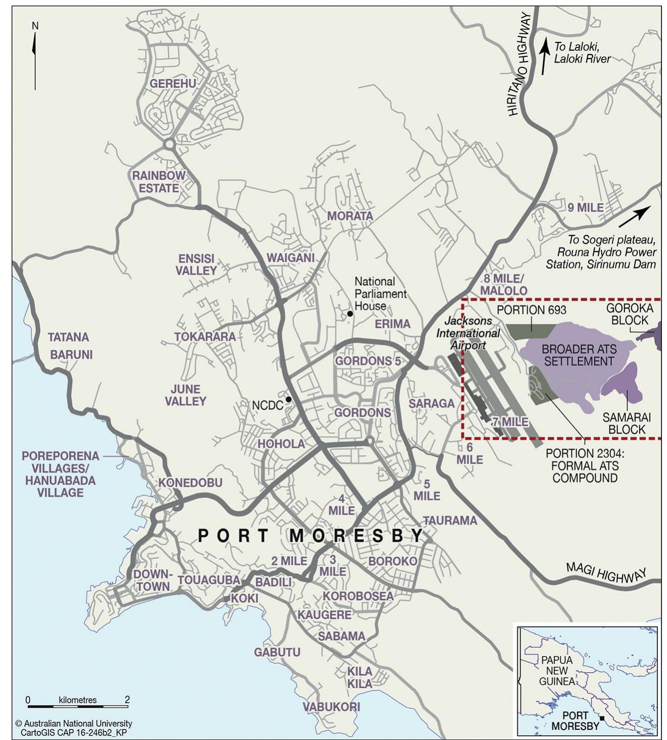 1 map of port moresby, 2013, showing location of ats