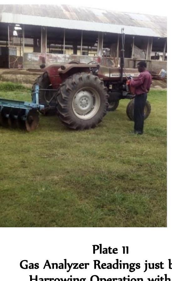 Return from harrowing operation after gas analyzer readings