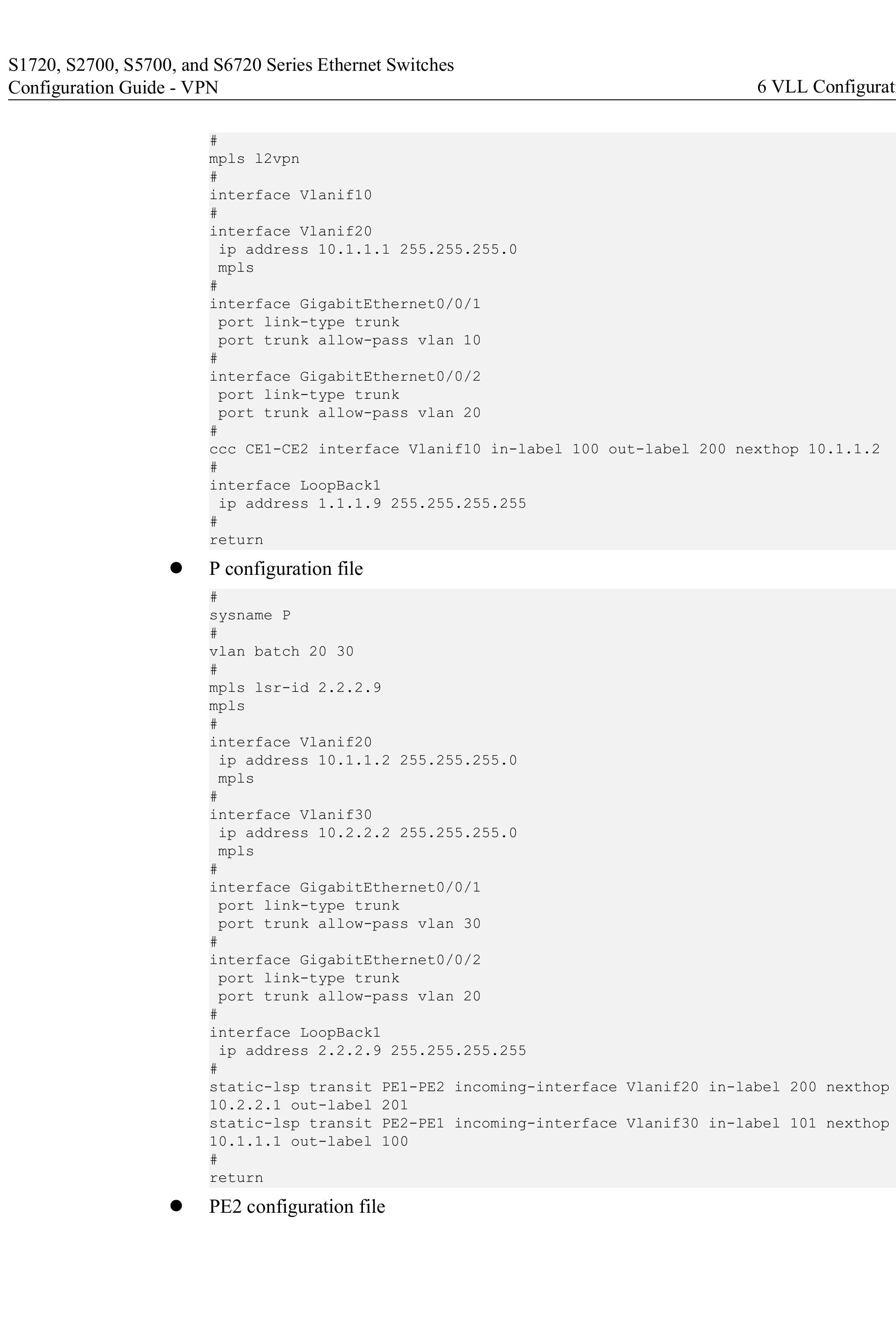 $1720, $2700, $5700, and $6720 series ethernet switche