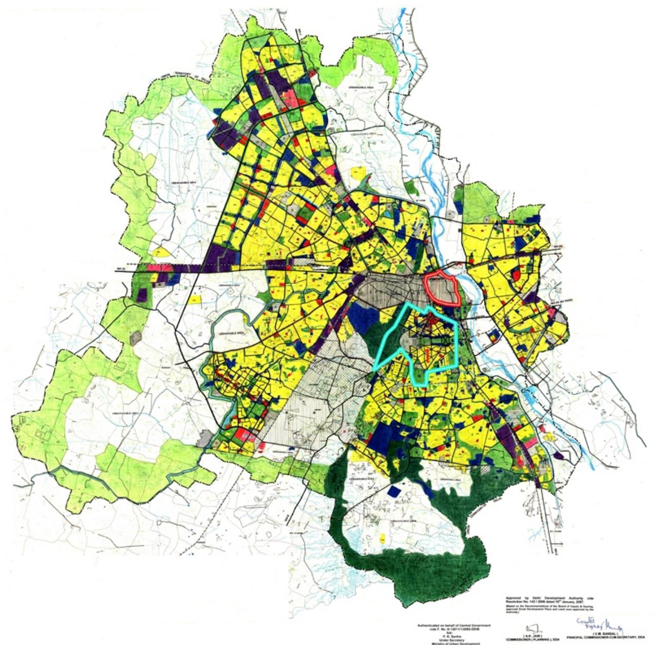 - land-use master plan for delhi 2021 showing lutyens delhi