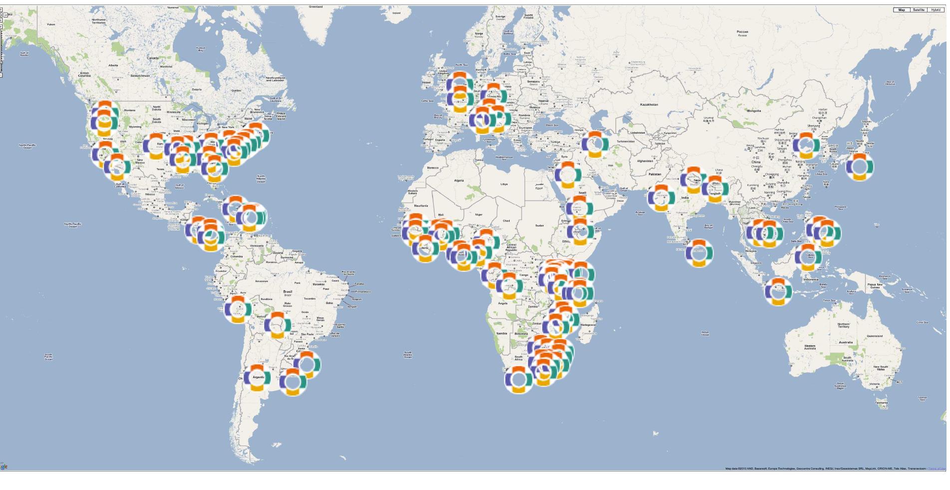 - map of known openmrs implementations‘