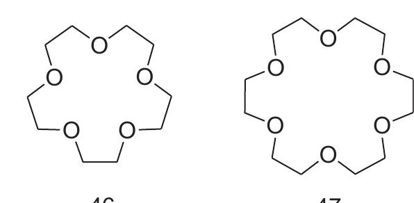 Chart 23. structures of 46) 15-crown-5, 47) 18-crown-6.