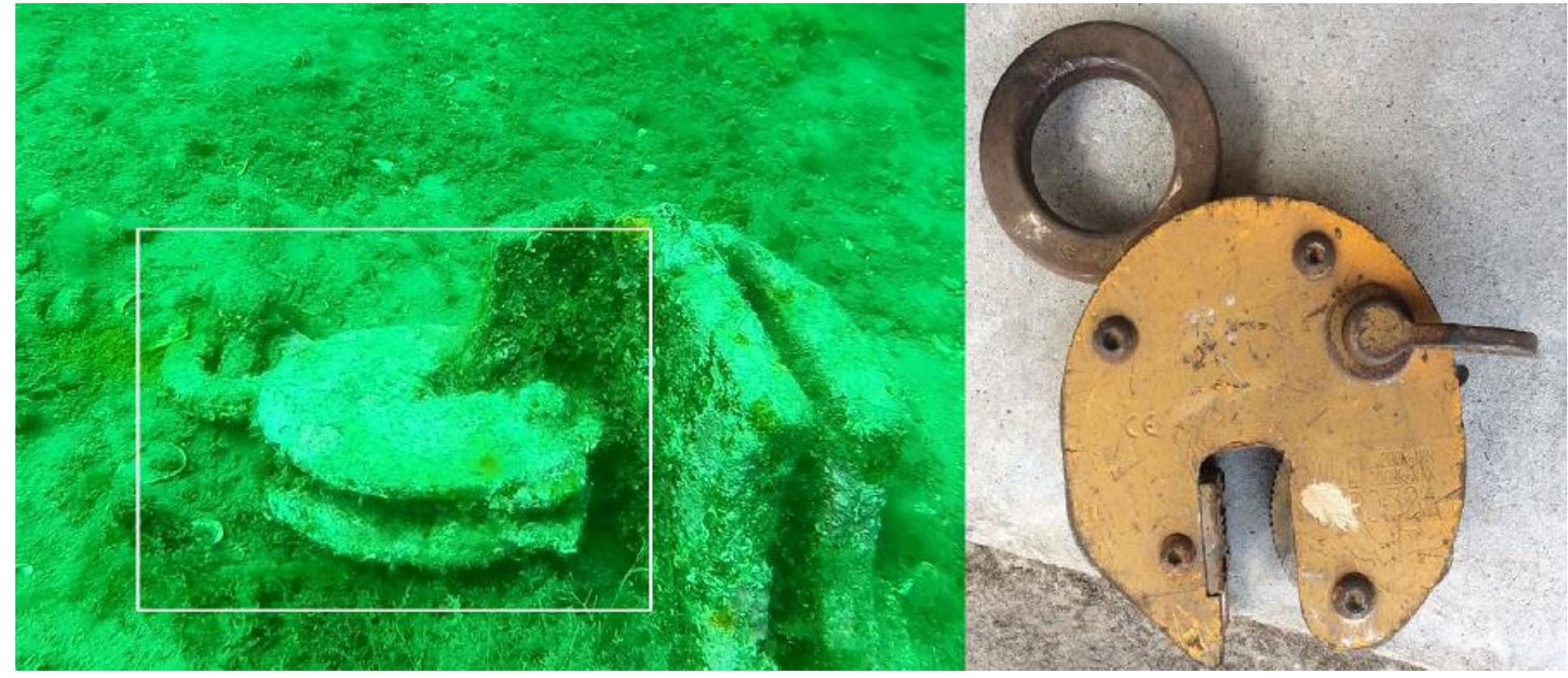 Plate 92: turbine casing (left) with plate clamp attached