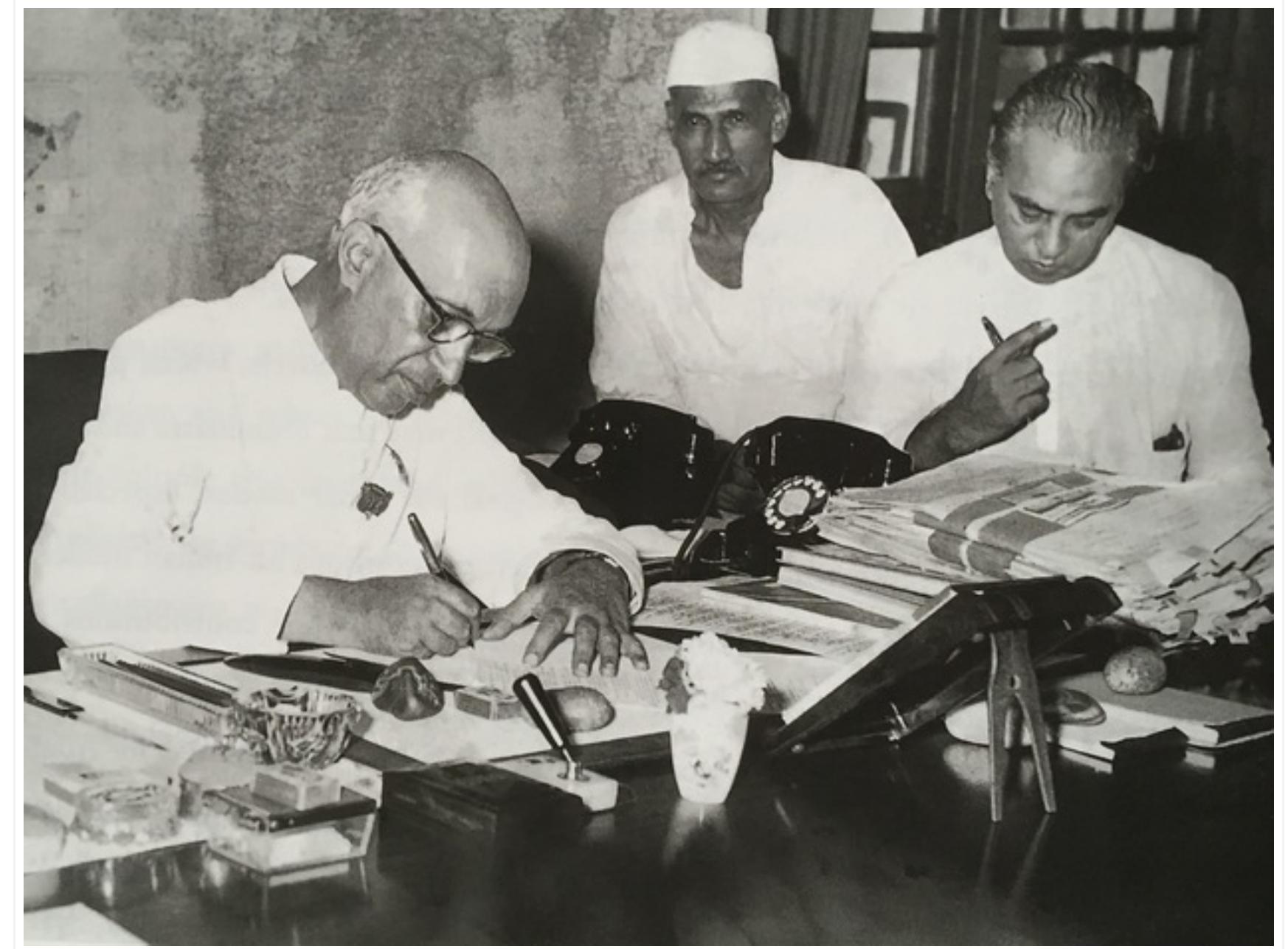 The first prime minister of india, jawaharlal nehru,